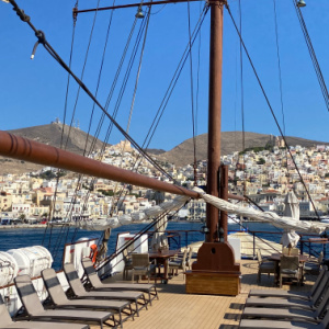 Greece – Ship deck with village | WOW! Travel Club